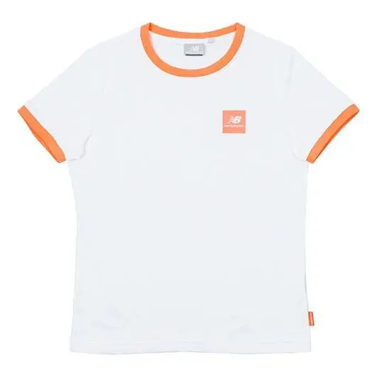 NEW BALANCE Logo Sports Round Neck Short Sleeve T-shirt - White