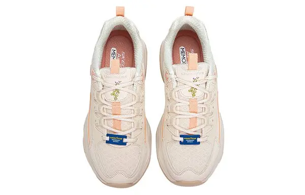 Sketchers D'lites 4.0 Low Top Sneakers - White/pink