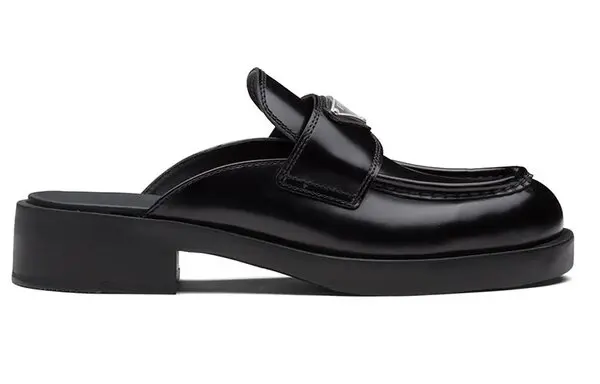 Prada Brushed Leather Mules