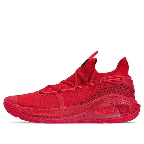 Under Armour Curry 6 High Top Athletic Sneakers - Red
