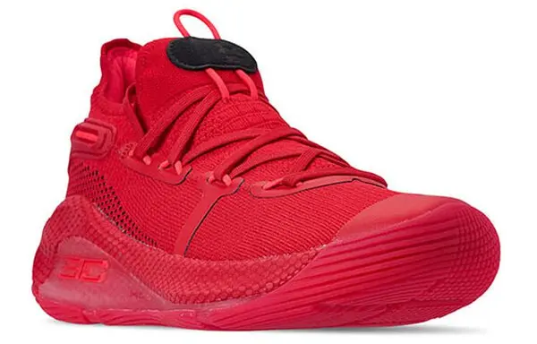 Under Armour Curry 6 High Top Athletic Sneakers - Red