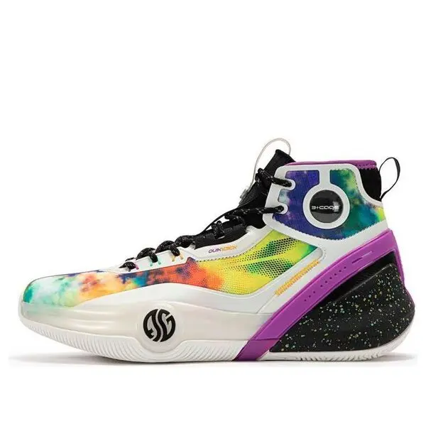 361 DEGREES Ag3 Pro "guitar God" High Top Sneakers - White/black/rainbow