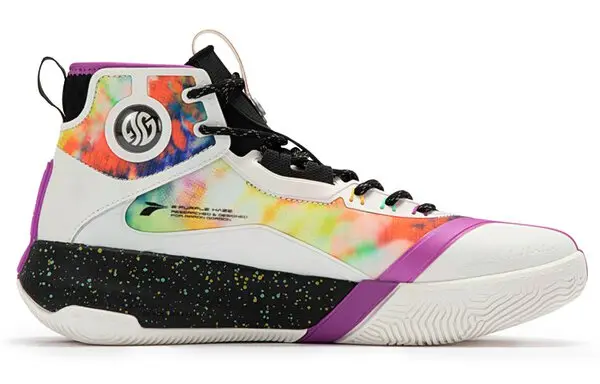 361 DEGREES Ag3 Pro "guitar God" High Top Sneakers - White/black/rainbow