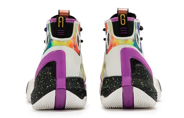 361 DEGREES Ag3 Pro "guitar God" High Top Sneakers - White/black/rainbow