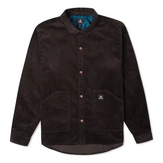 CONVERSE Corduroy Button Shirt Asia Sizing - Dark Brown