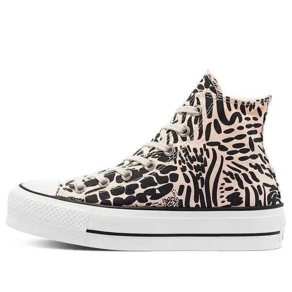 CONVERSE Chuck Taylor All Star Platform High Top "jungle Art" Sneakers - Creamyellow/black