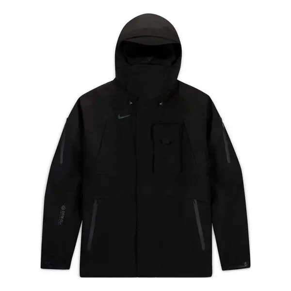 Nike X Travis Scott Solid Color Logo Cargo Hooded Jacket Asia Sizing - Black