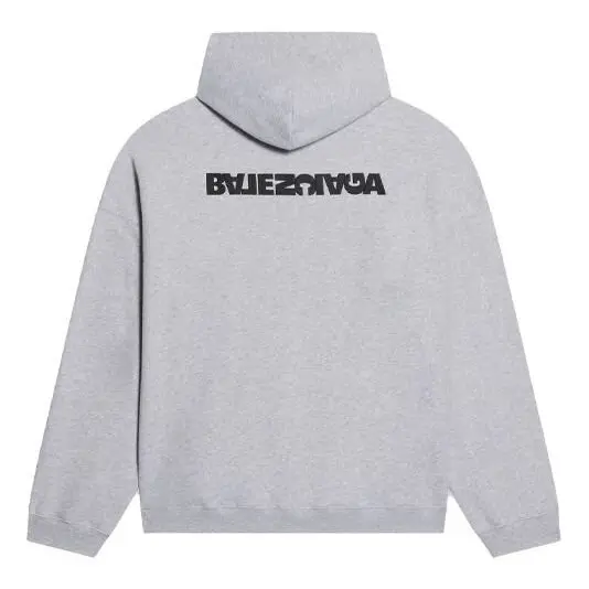 Balenciaga Turn Hoodie Wide Fit - Heather Grey/black