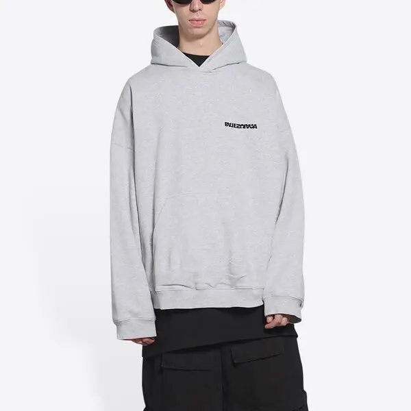 Balenciaga Turn Hoodie Wide Fit - Heather Grey/black