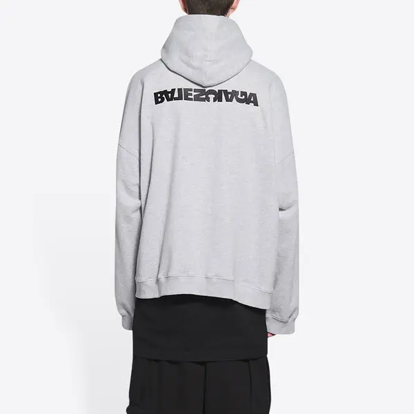 Balenciaga Turn Hoodie Wide Fit - Heather Grey/black