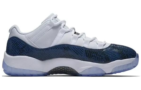 JORDAN Retro Low "navy Snakeskin" Sneakers - White/black/navy