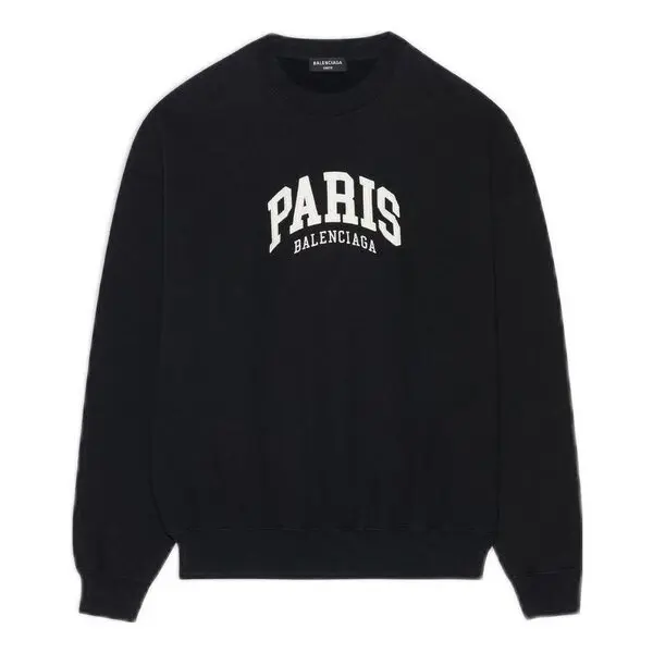 Balenciaga Cities Paris Crewneck Sweatshirt - Black/white
