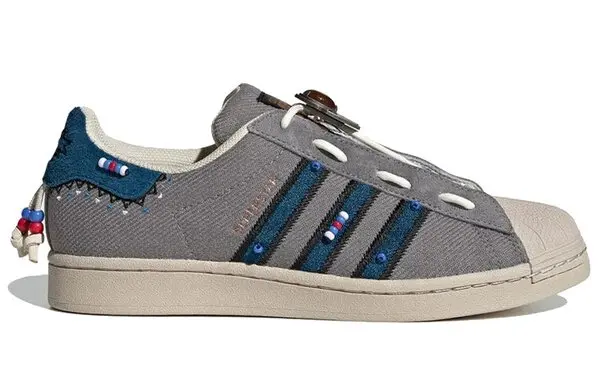 Adidas Originals Superstar Shoes - Gray/blue/red