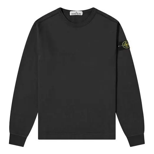Stone Island Garment Dyed Crewneck Sweatshirt - Black