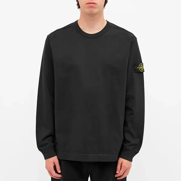 Stone Island Garment Dyed Crewneck Sweatshirt - Black