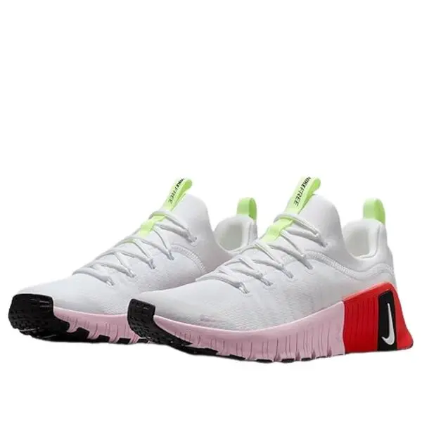 Nike Free Metcon Athletic Sneakers - White/barely Volt/bright Crimson