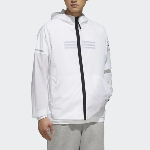 Adidas Woven Sports Hooded Jacket With Logo Printing