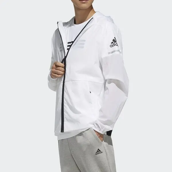 Adidas Woven Sports Hooded Jacket With Logo Printing