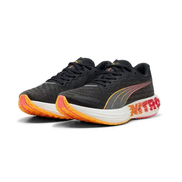 PUMA Deviate Nitro 2 Running Sneakers - Black/sun Stream/sunset Glow