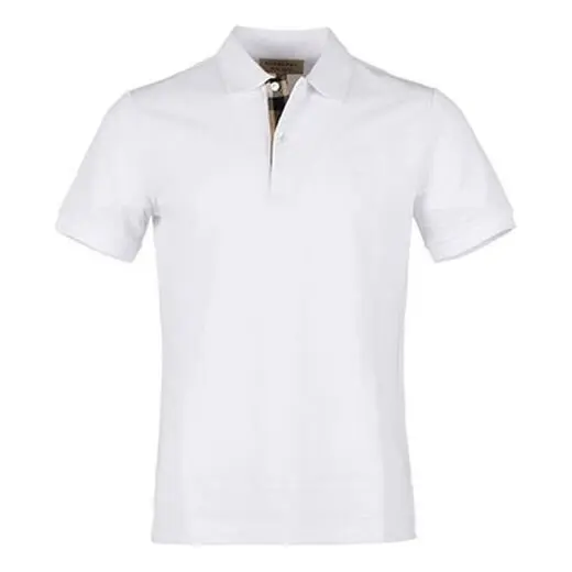 Burberry Lapel Cardigan Short Sleeve Polo Shirt - White