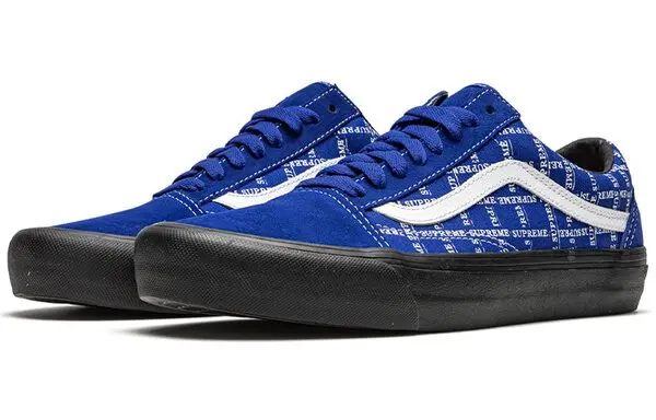 VANS Supreme X Old Skool Pro "logo Pattern Royal