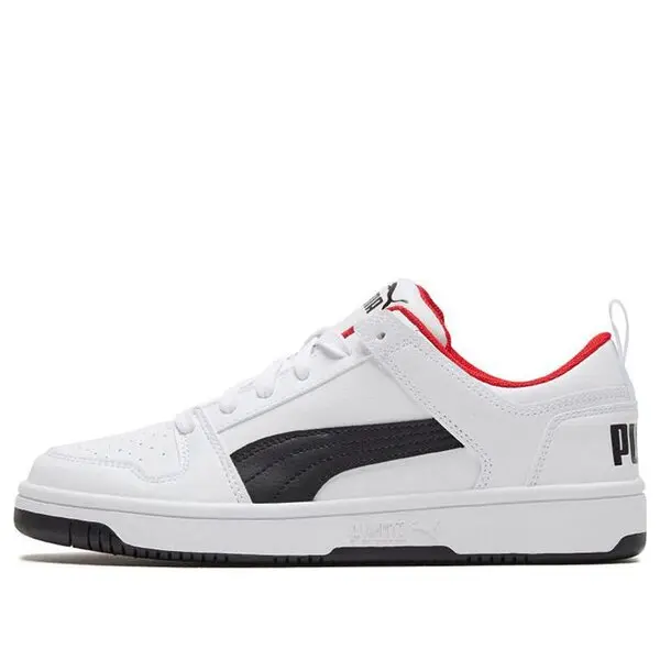 PUMA Rebound Layup Low Top Sneakers - White/black/red