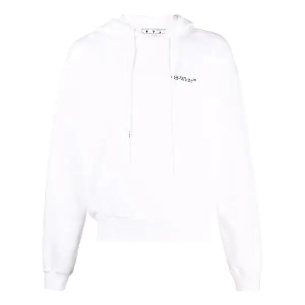 Off-White Printed Hooded Long Sleeve Sweatshirt - White/black