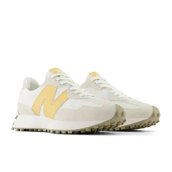 NEW BALANCE 327 Athletic Sneakers - White/cream/yellow