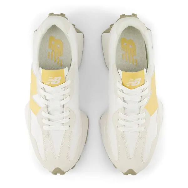 NEW BALANCE 327 Athletic Sneakers - White/cream/yellow