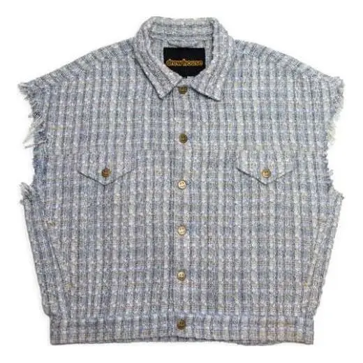 Drew House Boucle Sleeveless Trucker Jacket - Light Blue