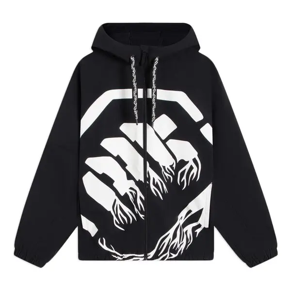 LI-NING Badfive Graphic Print Hooded Jacket - Black/white