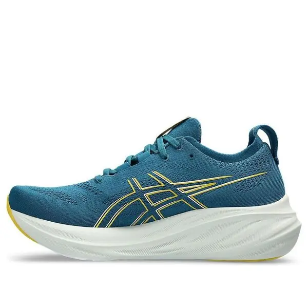 Asics Gel-nimbus 26 Neutral Cushioned Running Shoes - Teal/yellow/white