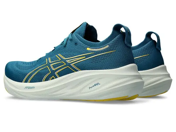 Asics Gel-nimbus 26 Neutral Cushioned Running Shoes - Teal/yellow/white