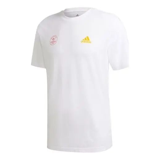 Adidas Snack Photo Tee Alphabet Logo Round Neck Short Sleeve - White