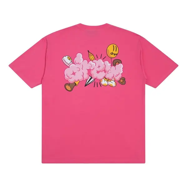 Drew House Doodle Joy T-shirt 'hot - Pink