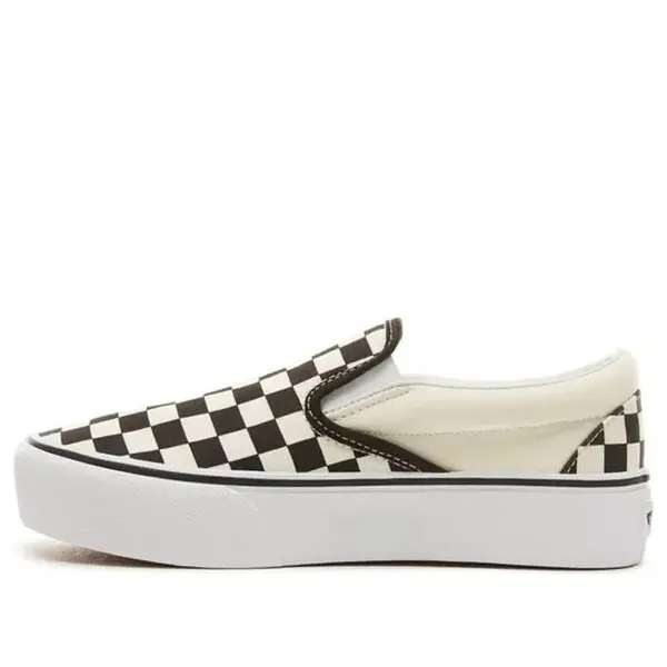 VANS Classic Slip-on Platform Checkerboard Sneakers - Black