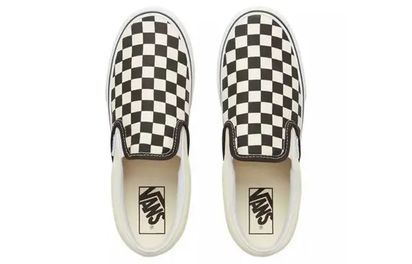 VANS Classic Slip-on Platform Checkerboard Sneakers - Black