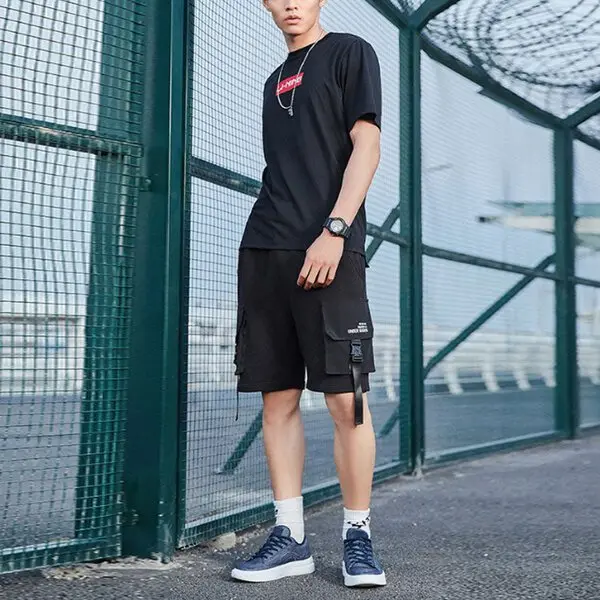 LI-NING Chest Box Logo Solid Color Short Sleeve 'black