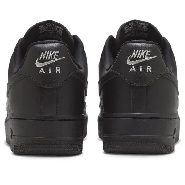 Nike Force 1 Low 'black Silver Mini Swoosh - Black/metallic Silver