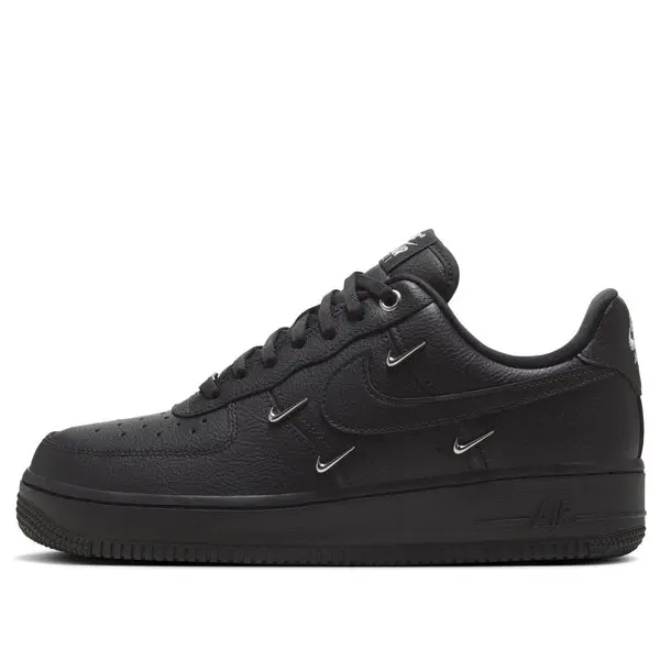 Nike Force 1 Low 'black Silver Mini Swoosh - Black/metallic Silver
