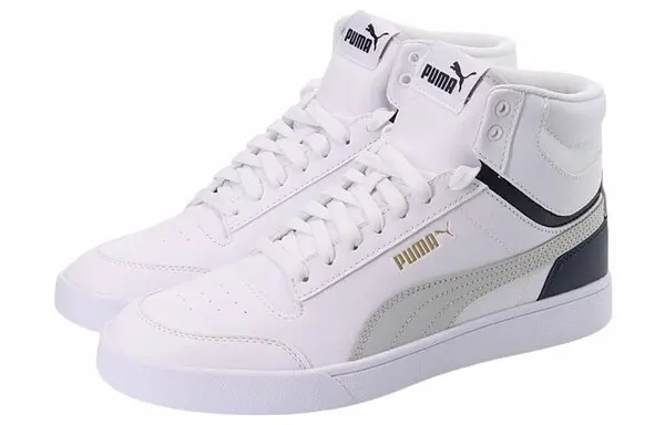 PUMA Shuffle Mid High Top Sneakers - White/blue