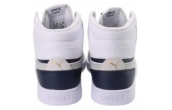 PUMA Shuffle Mid High Top Sneakers - White/blue