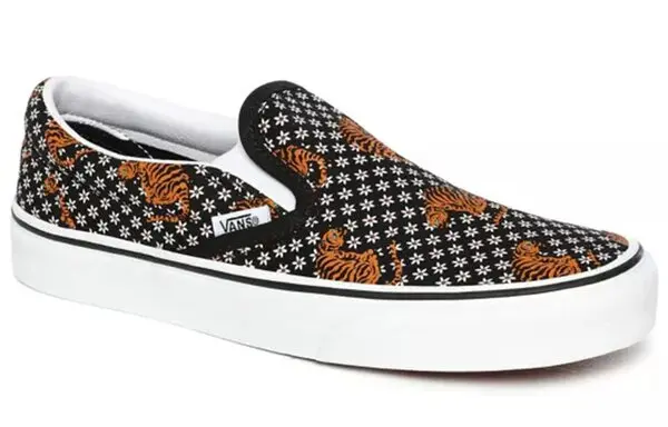 VANS Classic Slip-on Sneakers - Black/white/yellow