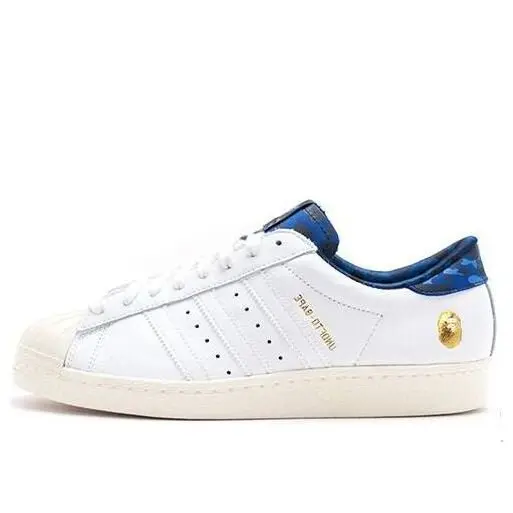 Adidas X A Bathing Ape X Undefeated Superstars 80v Sneakers - White