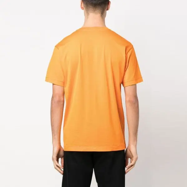 Stone Island Garment Dyed Logo T-shirt - Orange