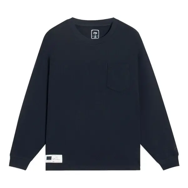 LI-NING Chinese Color Pocket Long Sleeve T-shirt - Black