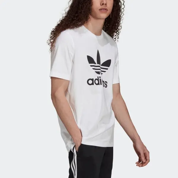 Adidas Originals Adicolor Classics Large Logo Printing Sports Round Neck Short Sleeve - White