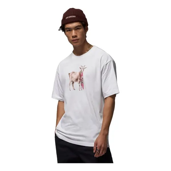 JORDAN Goat T-shirt 'white Black