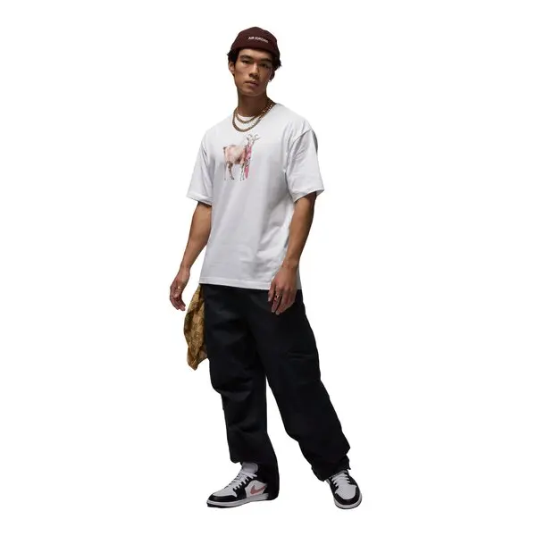 JORDAN Goat T-shirt 'white Black