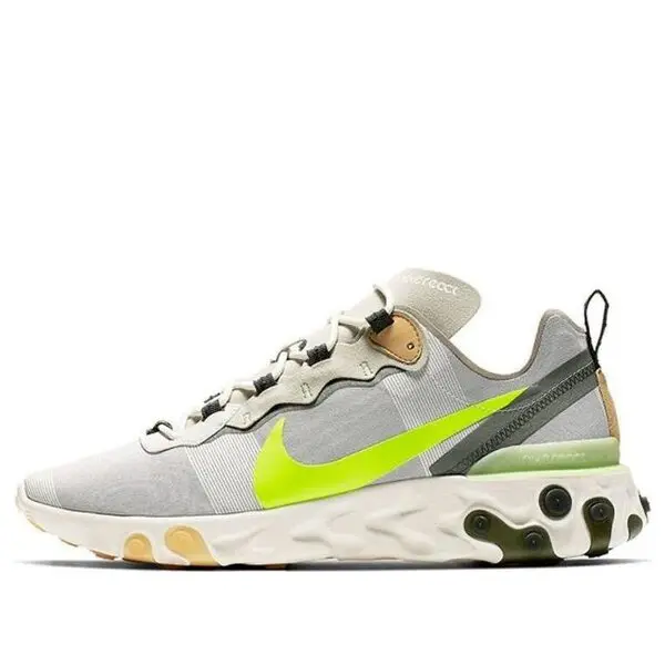 Nike React Element 55 'cargo Volt' Sneakers - Gray/yellow